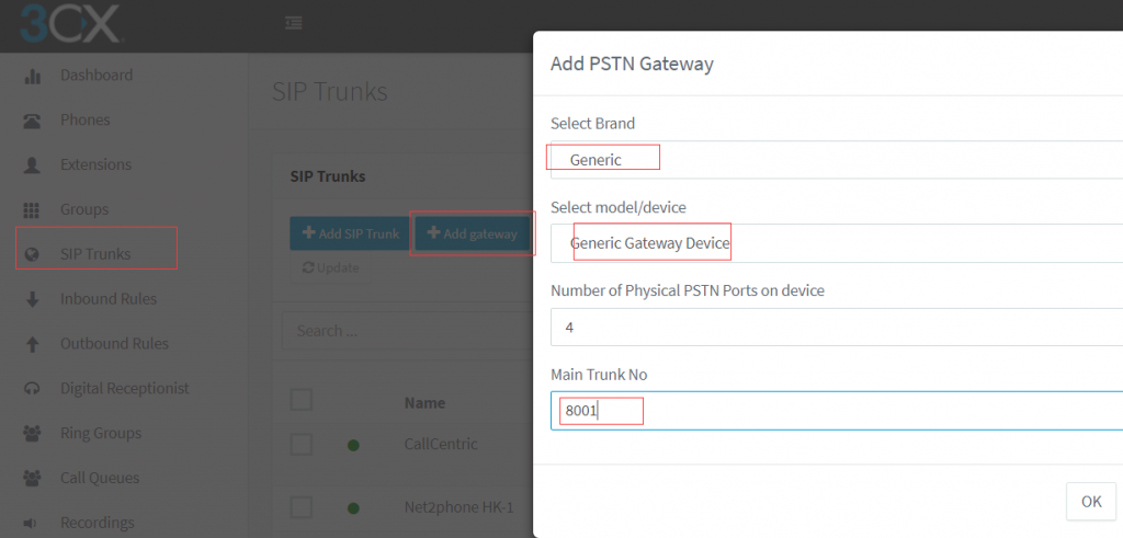 Use 3CX SBC to solve the GOIP Gateway register issue - 58VOIP-3CX