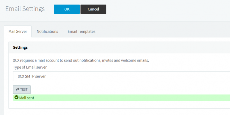 3CX Mailbox Server Test 5.7.0 Denied Error - 58VOIP-3CX